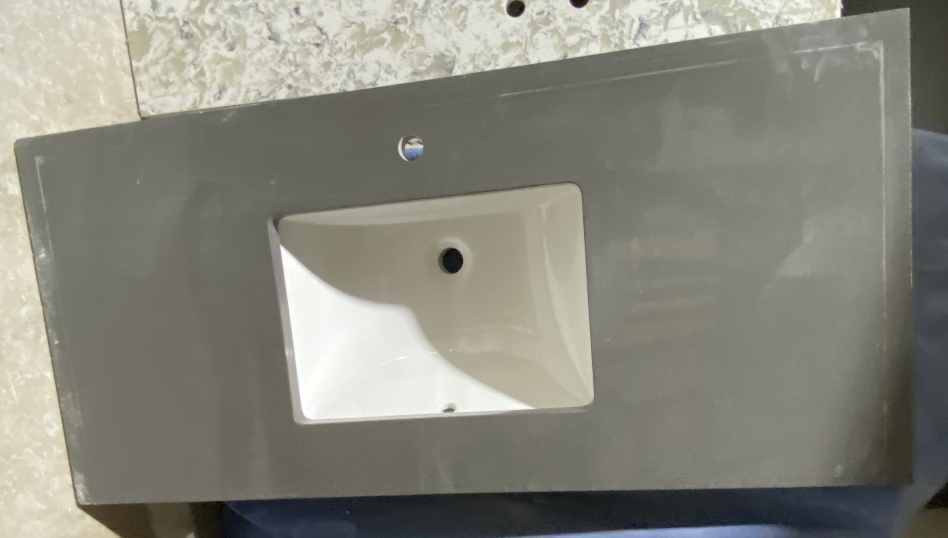 Pure Gray Quartz Vanity Top – Galway Marble and Granite